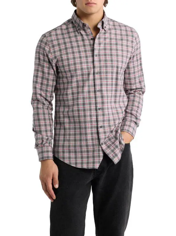 Johnnie-o Lane Plaid Long Sleeve Button Down Shirt - Thunder