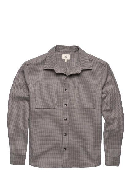 SURFSIDE SUPPLY CO. Louis Soft Houndstooth Overshirt - Ebony