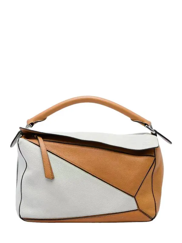 Loewe 2017 Medium Bicolor Calfskin Puzzle Satchel - Brown