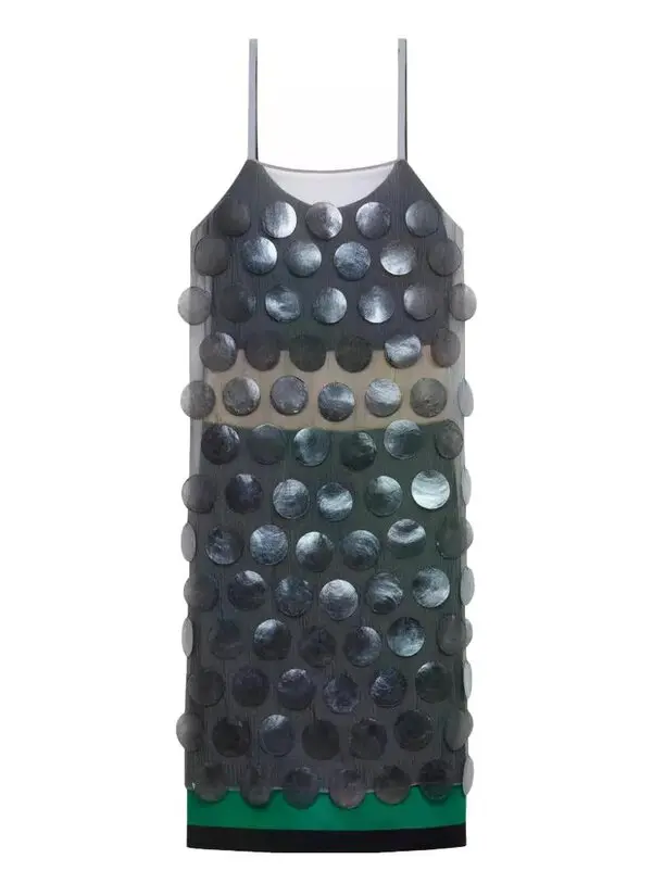 Marni Blue Mother-of-pearl Maxi Sequin Dress - Grey