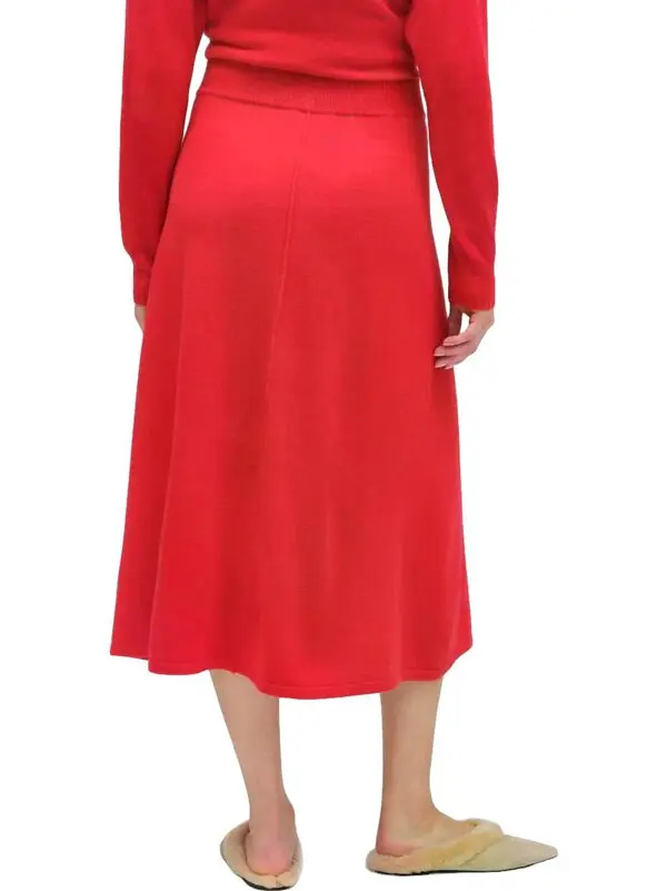 Chinti & Parker Ribbed-knit Midi Skirt - Red