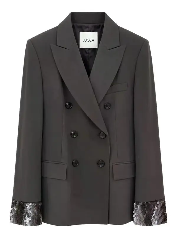 JUCCA Sequin-embellished Double-breasted Blazer - Grey