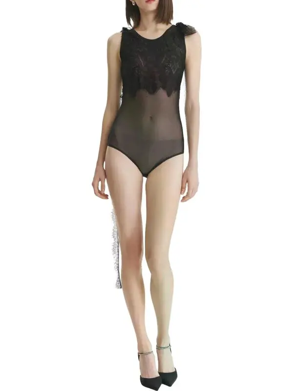 2310 STUDIO Lace-panelled Bodysuit - Black