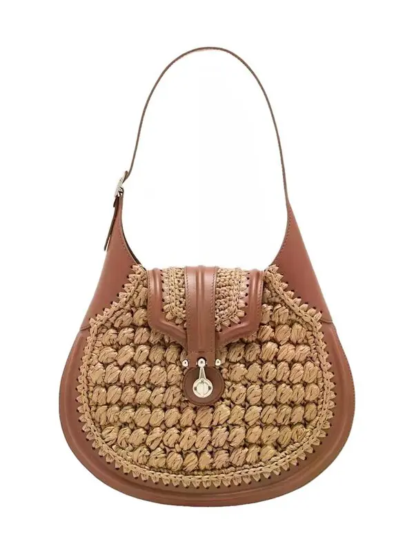 Giorgio Armani Small Woven-panel Shoulder Bag - Neutrals