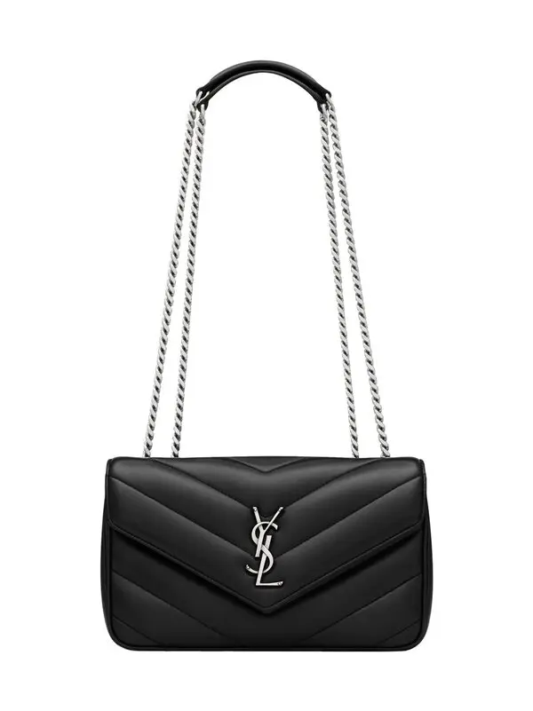 Saint Laurent Loulou Small In Matelassé Lambskin - Black