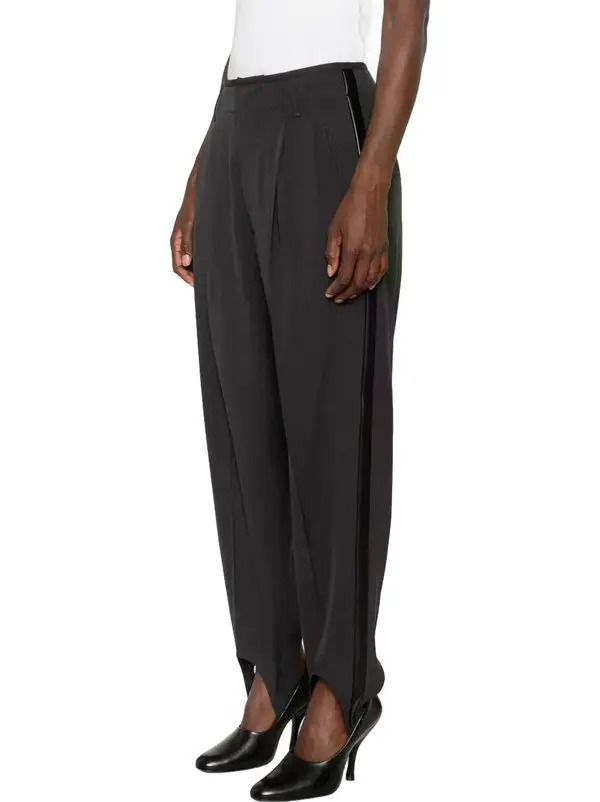 DARKPARK Marta Satin-trim Tailored Trousers - Grey