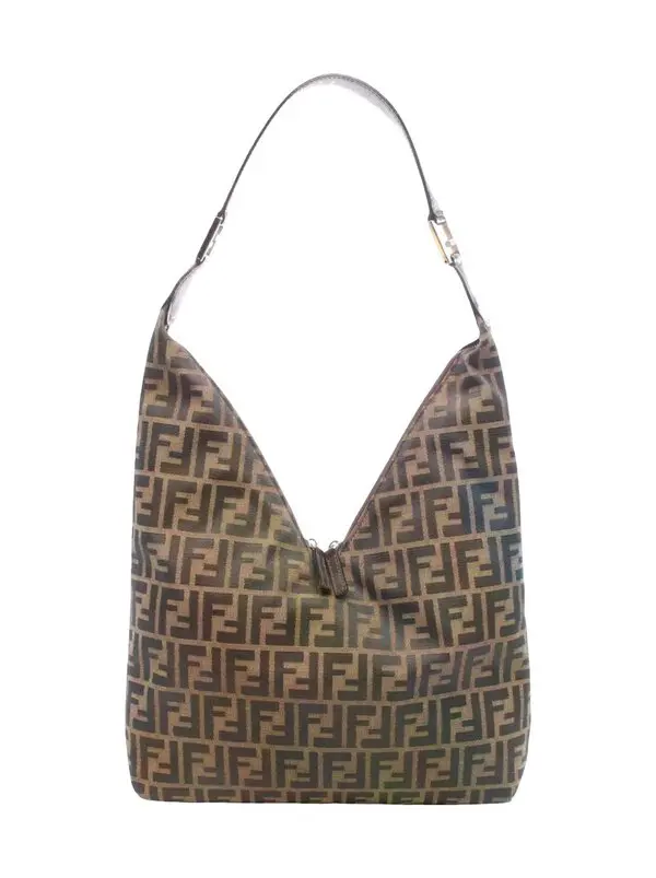 Fendi 2000-2010 Zucca Canvas Shoulder Bag - Brown