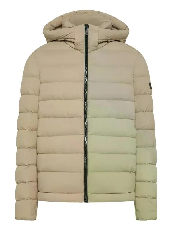 Peuterey Logo-patch Hooded Puffer Jacket - Neutrals