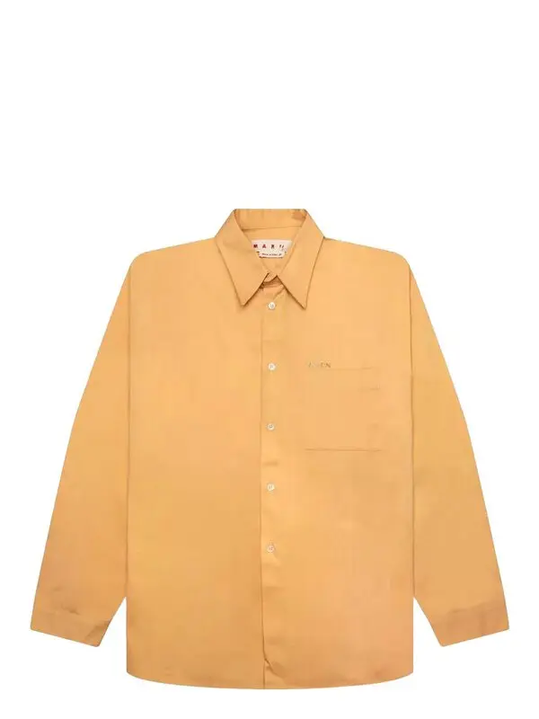 Marni Logo-embroidered Cotton Shirt - Orange