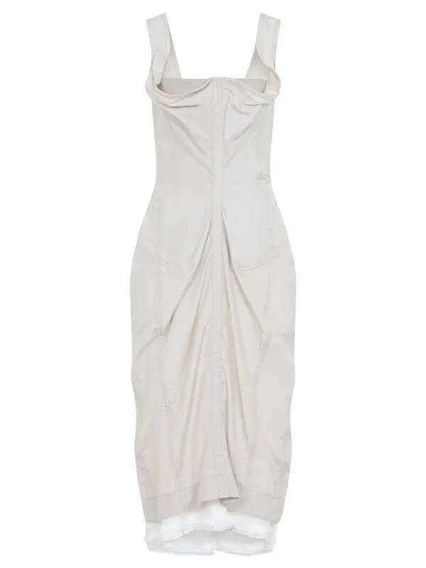 Bottega Veneta Silk Taffeta Bustier Dress - Gray