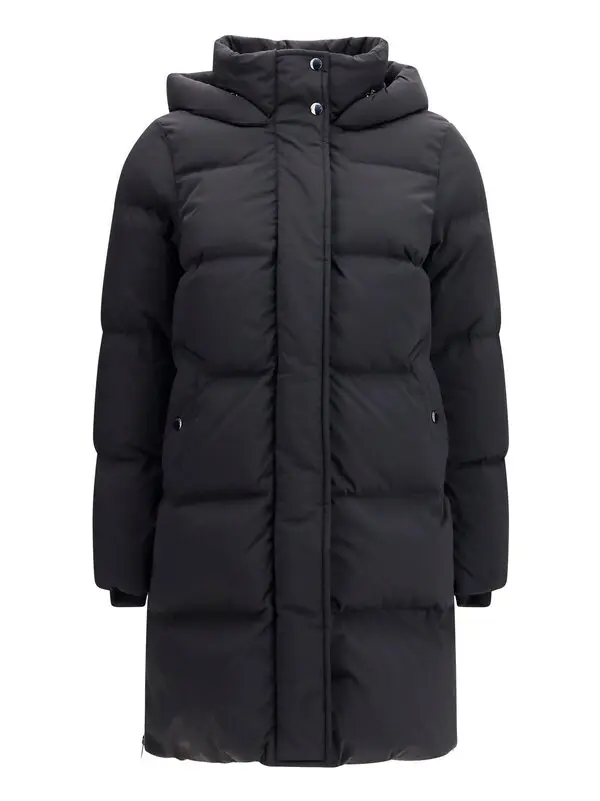Woolrich Kelly Quilted Long Down Jacket Feale - Black