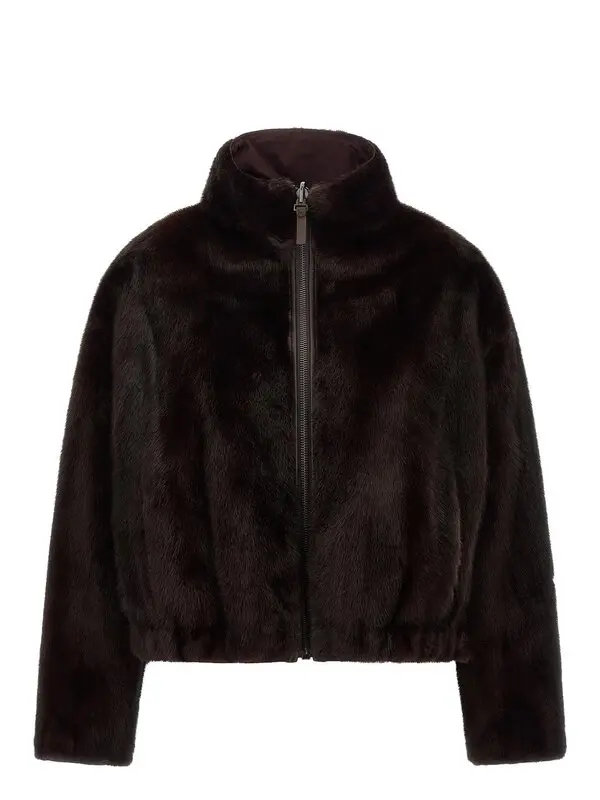 YVES SALOMON Reversible Fur - Brown