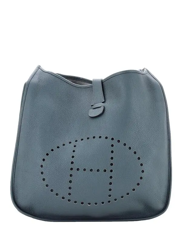 Hermès Evelyne Iii Clemence Leather Crossbody - Blue