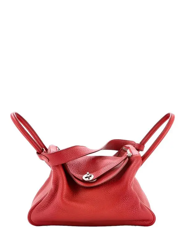 Hermès Lindy 30 Clemence Leather Shoulder Bag - Red