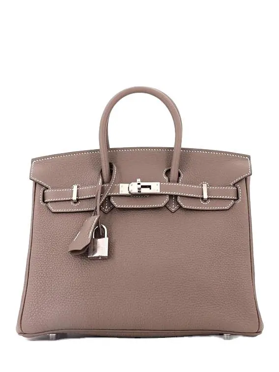 Hermès Birkin 25 Handbag Grey Togo With Palladium Hardware - Etoupe