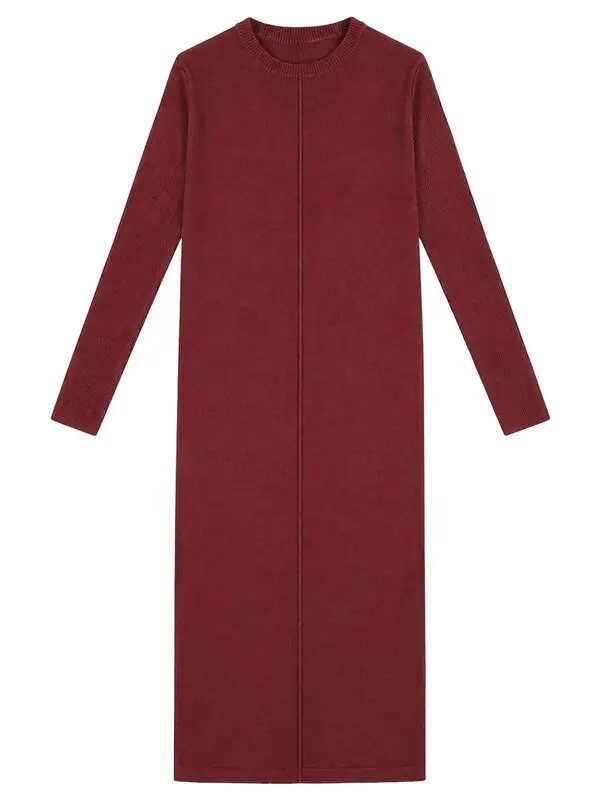 RAVE ON TREND Knitted Maxi Dress - Red