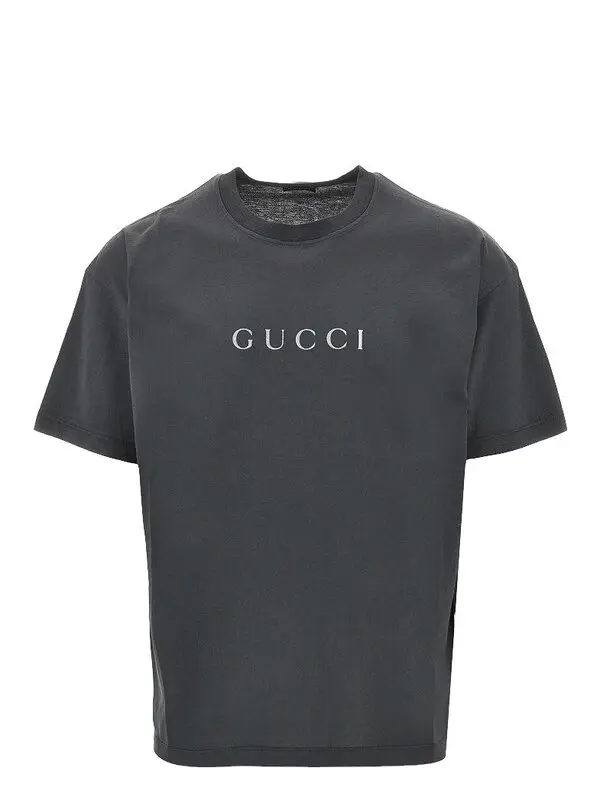 Gucci Gliettered Logo T-hirt - Grey