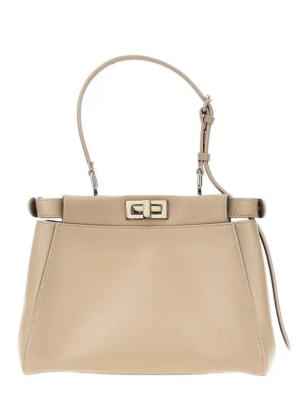 Fendi Leather Small 'my Peekaboo' Bag - Grey