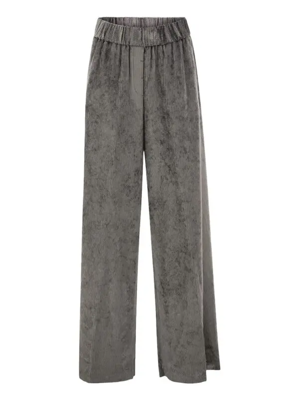Peserico Elasticated Waistband Corduroy Trousers - Grey