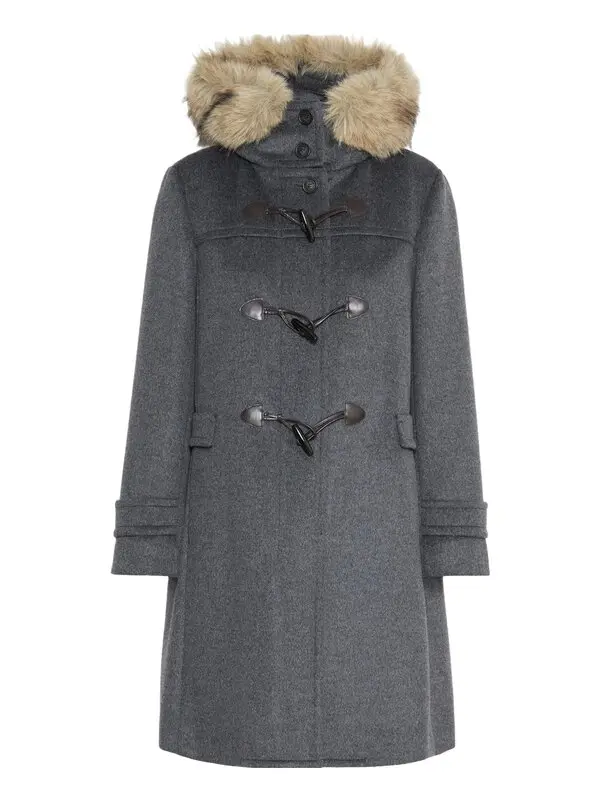 Max Mara Epica Toggle-hooded Coat - Medium Gray