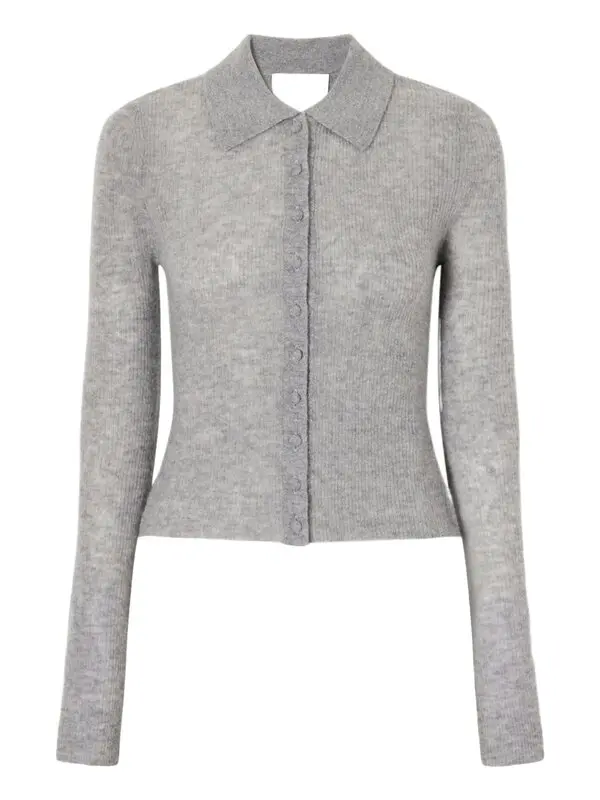 Citizens Of Humanity Ribbed Cashmere And Wool-blend Cardigan - Grey