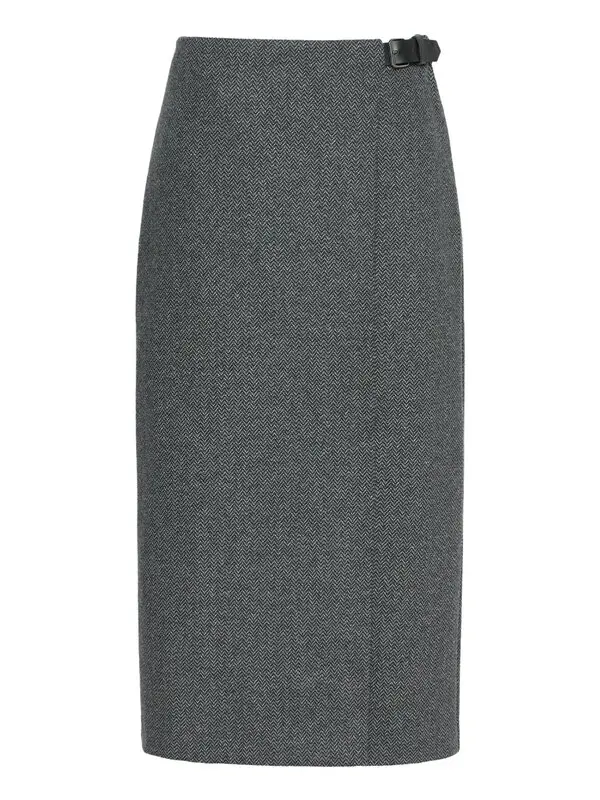 Max Mara Petali Wrap Skirt - Medium Grey