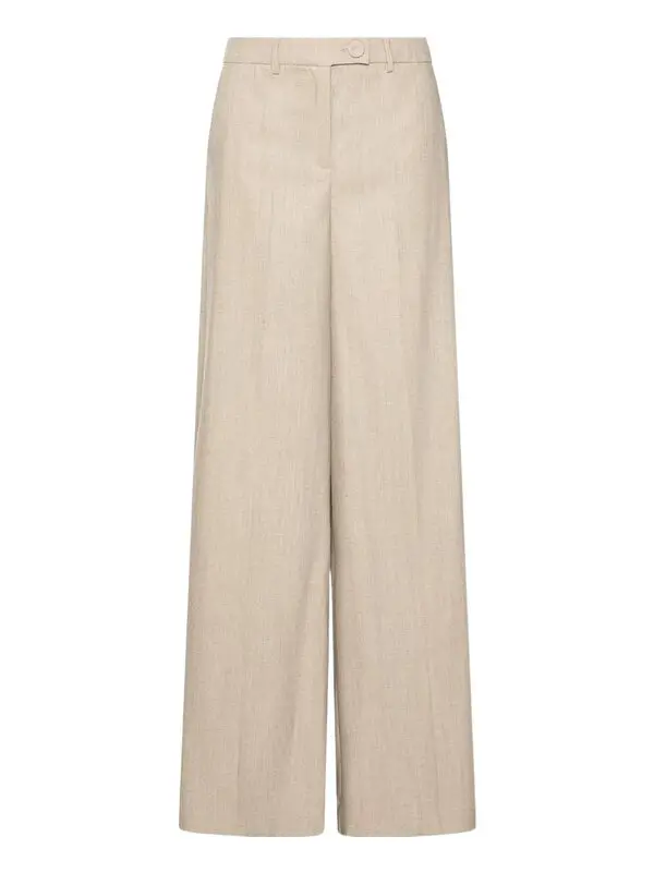 Marella Wide-leg Casual Trousers - Light Brown