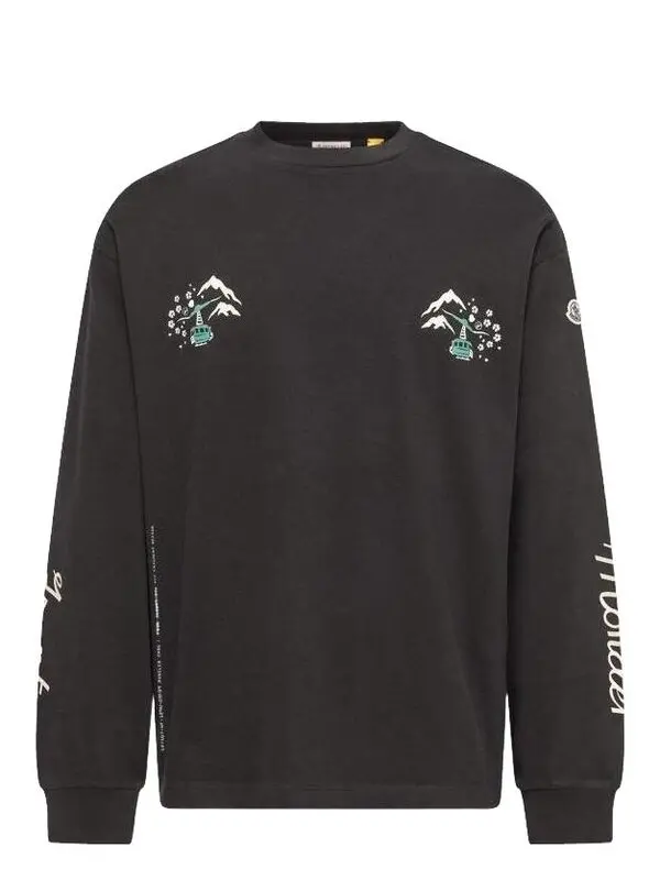 Moncler Map Long Sleeve T-shirt - Black