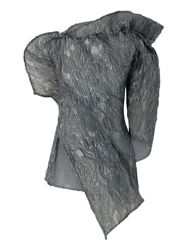 Maticevski Scintilla Asymmetric Crinkled-georgette Blouse - Black