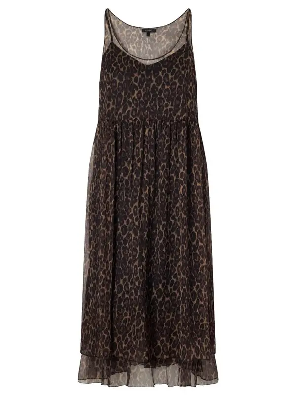R13 Gathered Tiered Animal-print Silk-chiffon Midi Dress - No
