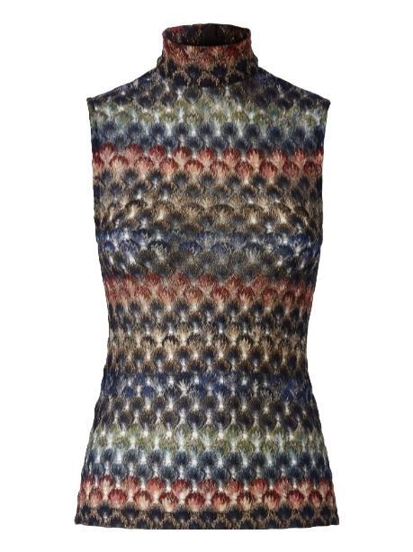 Missoni Sleeveless Viscose Lamé Top With Lace Motif - Multicoloured