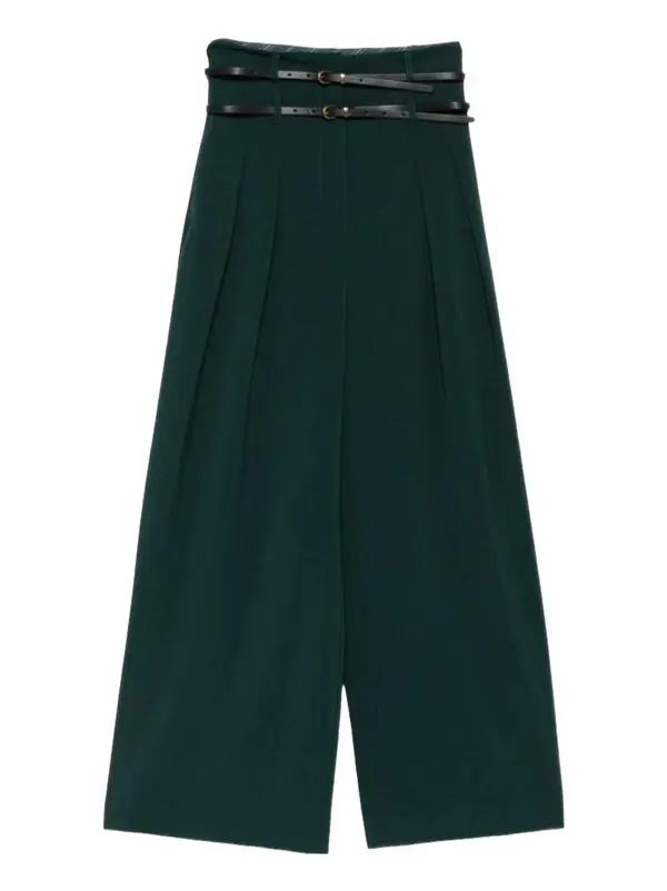 Liu Jo Bosco Wide Cropped Pants - Green