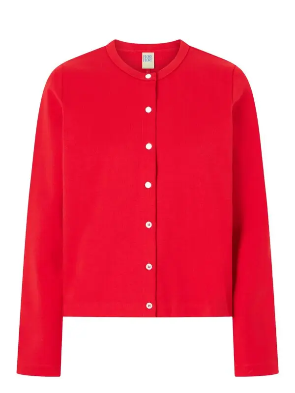 FLORE FLORE Organic Cotton-jersey Cardigan - Red