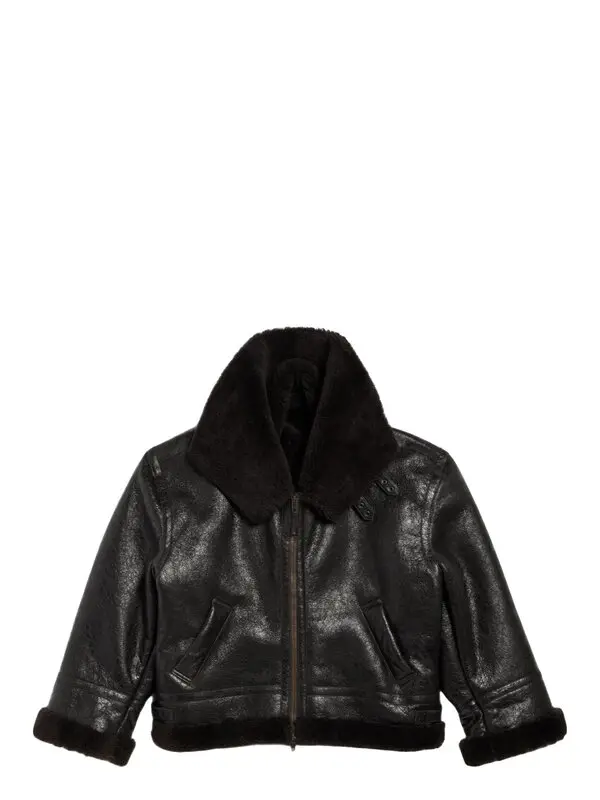 Balenciaga Oversized Shearling-collar Jacket - Brown
