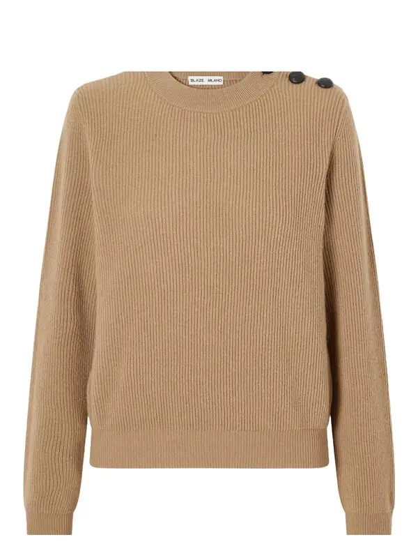 BLAZÉ MILANO Wool And Cashmere-blend Sweater - Nude