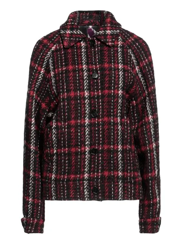 Marni Classic Plaid Long-sleeve Coat - Red