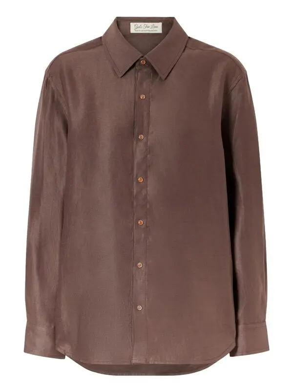 GOD'S TRUE CASHMERE Cocoa Linen Shirt - No