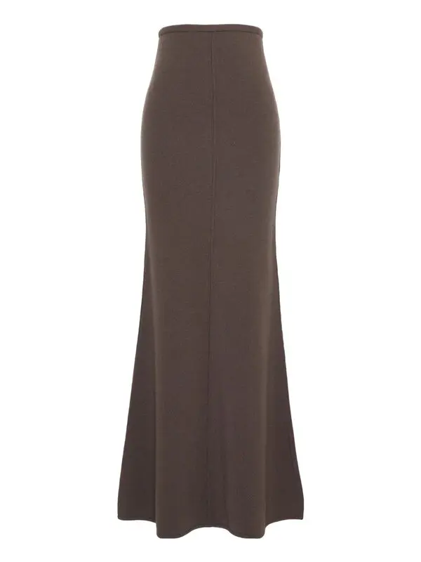 Max Mara Wool And Cashmere Yarn Skirt - Mud