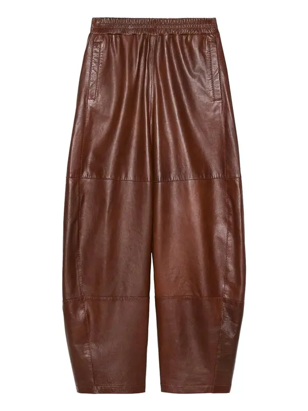 Max & Co. Leather Balloon Trousers - Brown