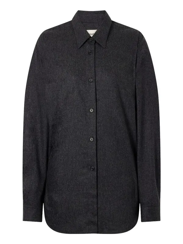 Khaite Goya Wool-blend Flannel Shirt - Gray