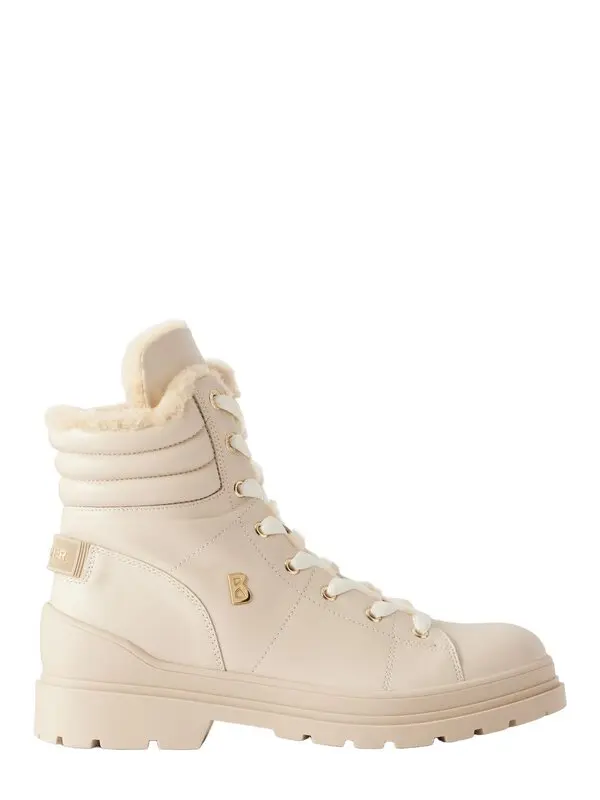 Bogner St. Moritz Shearling-trimmed Leather Ankle Boots - Neutrals