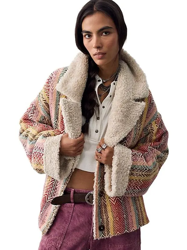 Free People Ainsley Cozy Coat - Multi Combo