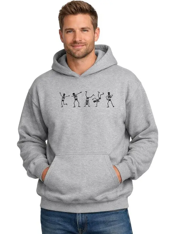 SIMPLY SAGE MARKET Dancing Skeleton Hoodie - Graphite