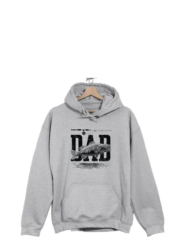 SIMPLY SAGE MARKET Dad Fishing Distressed Hoodie - Graphite
