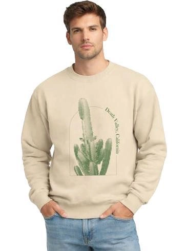 SIMPLY SAGE MARKET Death Valley California Cactus Sweatshirt - Dust
