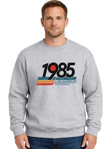 SIMPLY SAGE MARKET Retro 1985 Los Angeles Sweatshirt - Graphite