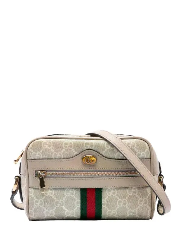 Gucci 2016-2026 Mini Gg Supreme Web Ophidia Crossbody Bag - Neutrals