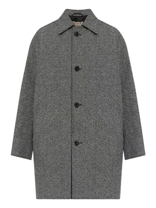 Marni Single-breasted Cotton Coat - Grey