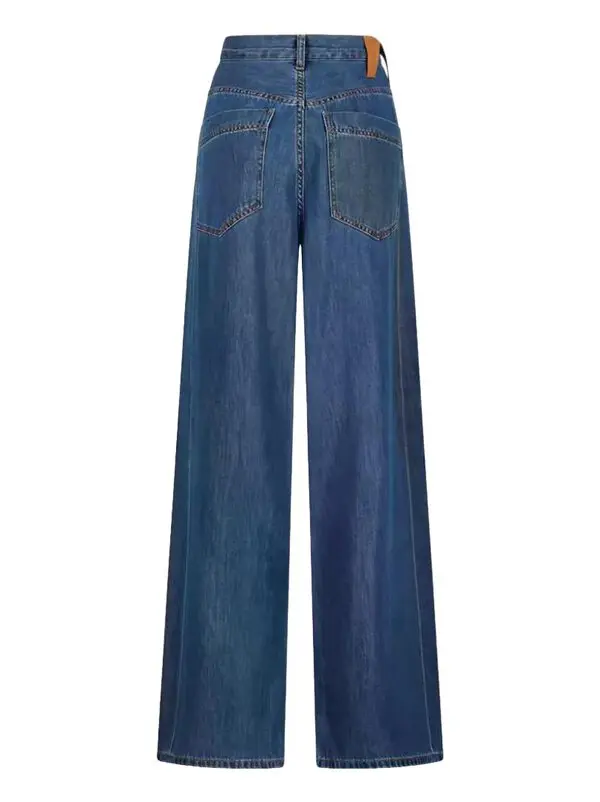 DARKPARK Drawstring-waist Wide-leg Jeans - Blue