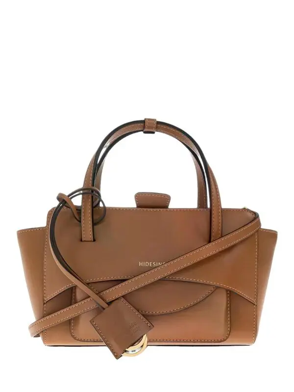 HIDESINS Small Flap Leather Tote Bag - Brown